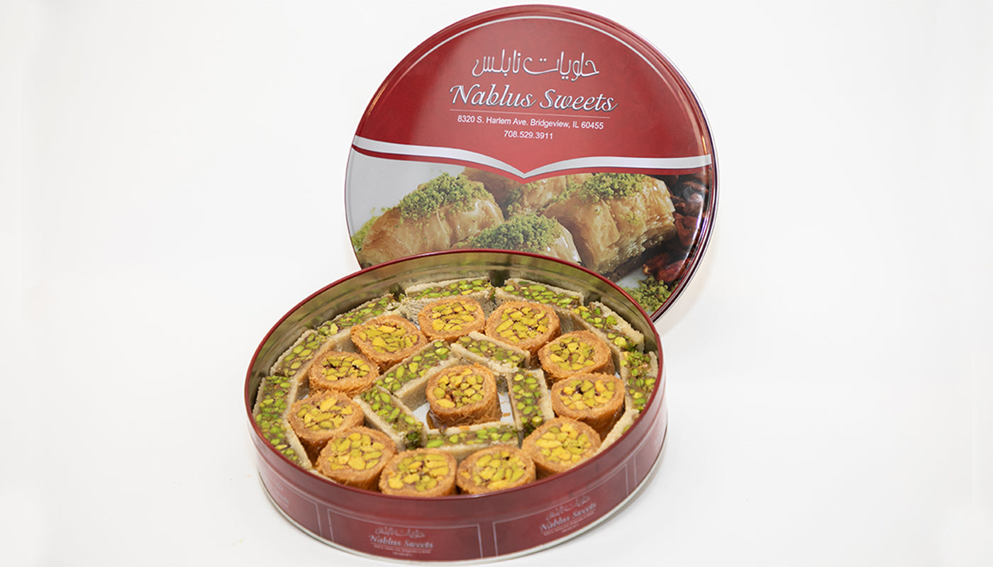 Balloria & Burma Tin Box (2 LB) بلورية وبرما – Nablus Sweets